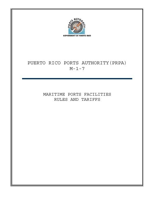 PUERTO RICO PORTS AUTHORITY(PRPA) M-1-7