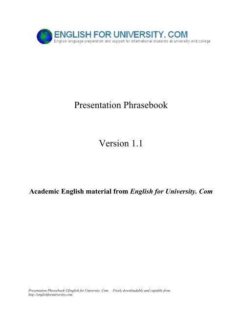 Presentation phrasebook.pdf - English for University. Com