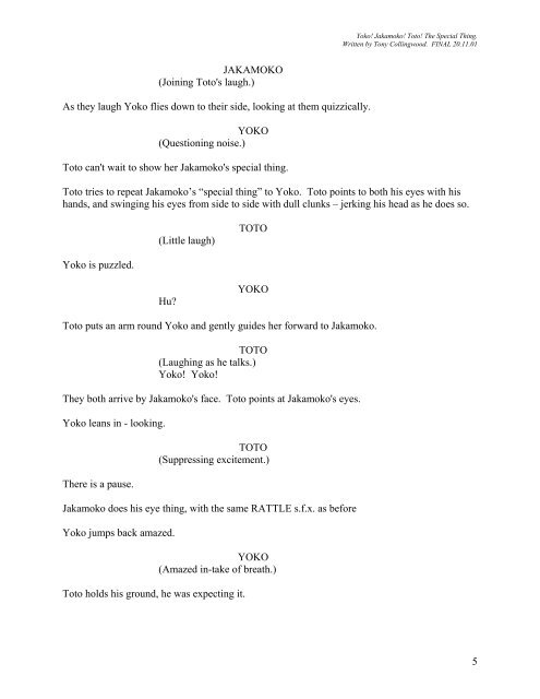 Yoko! Jakamoko! Toto! The