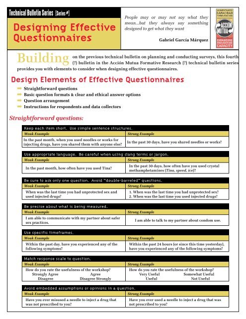 Designing Effective Questionnaires