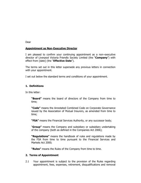 Board Of Directors Offer Letter - Infoupdate.org Board Of Directors Offer Letter - Infoupdate.org