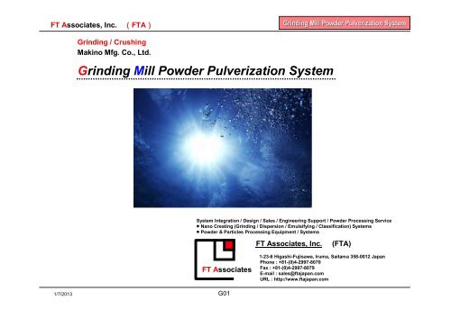 Grinding Mill Powder Pulverization System