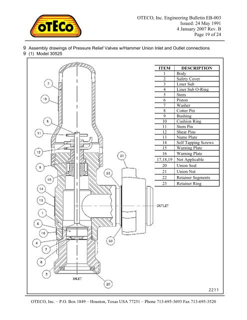 8 (8) Model 26010 OTECO,