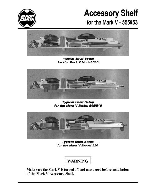 Accessory Shelf (351KB) - Shopsmith