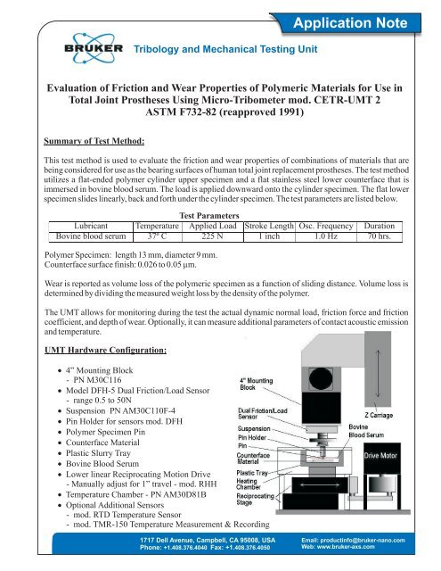ASTM F732-82 Recip Pin on Flat Joint Prostheses ... - CETR
