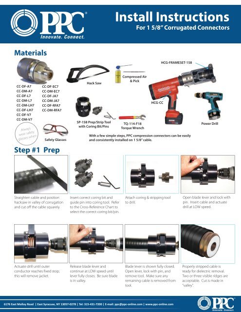 Install Instructions For 1 5/8” Corrugated Connectors - PPC