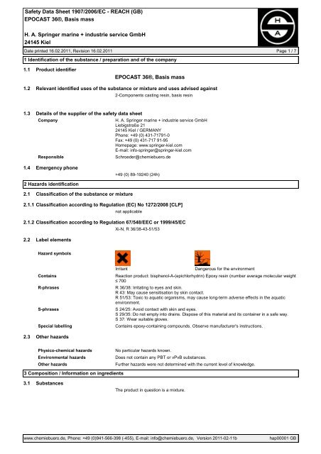 EPOCAST 36®, Basis mass 24145 Kiel E - HA SPRINGER