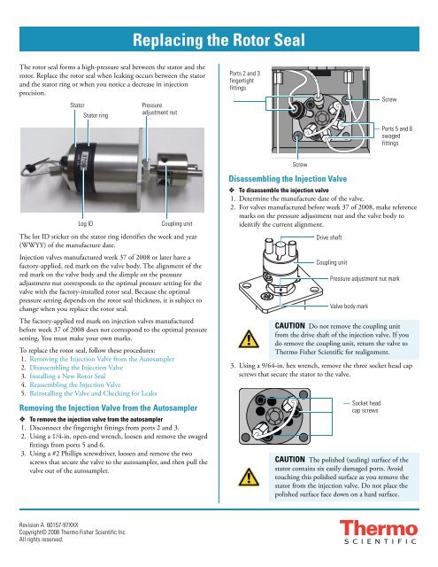 Replacing the Rotor Seal