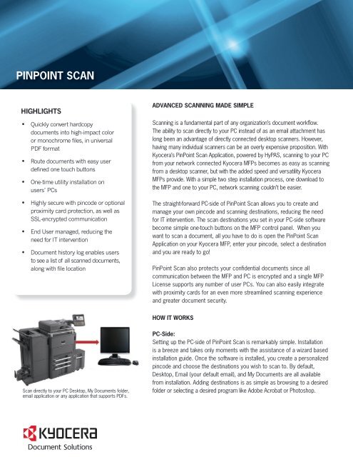 PINPOINT SCAN - Kyocera - KYOCERA Document Solutions