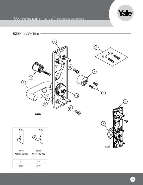 623F, 627F trim Item Part