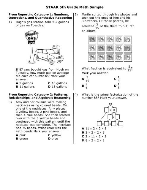 5th Grade Math Examples