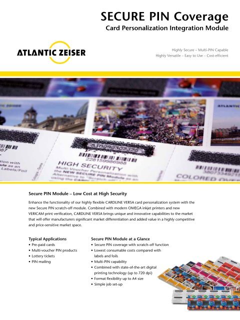 SECURE PIN Coverage - Atlantic Zeiser