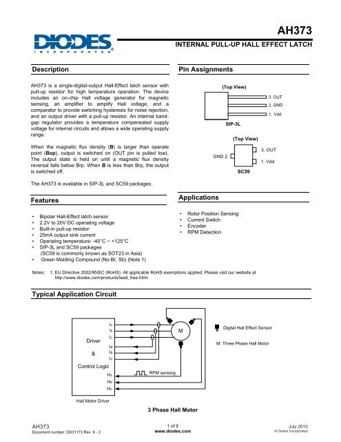 INTERNAL PULL-UP HALL EFFECT LATCH ... - Diodes, Inc.