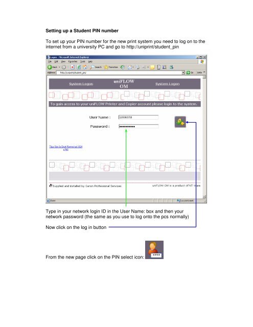 Setting up a Student PIN