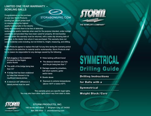 Storm Symmetrical LR Drill Spec - Storm Bowling