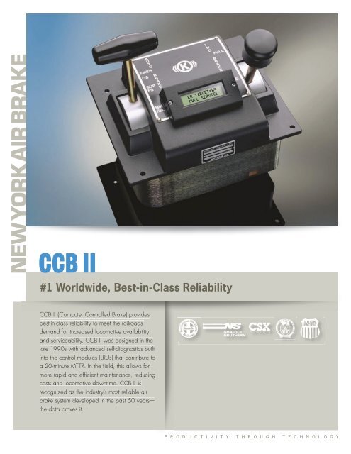 CCB II Product Brochure - New York Air Brake