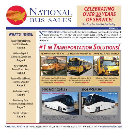 CELEBRATING OVER 20 YEARS OF SERVICE! - National Bus Sales