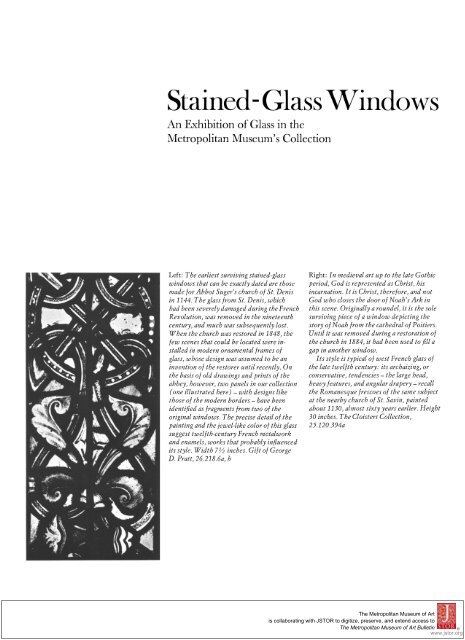 Stained- Glass Windows - Metropolitan Museum of Art