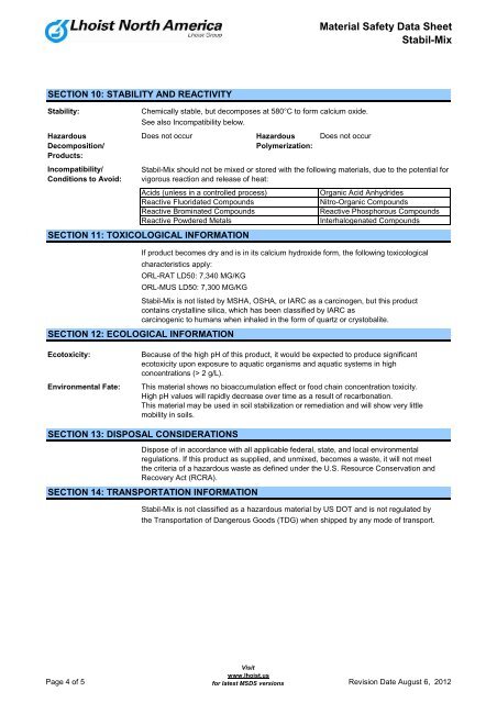 SECTION 10: STABILITY AND