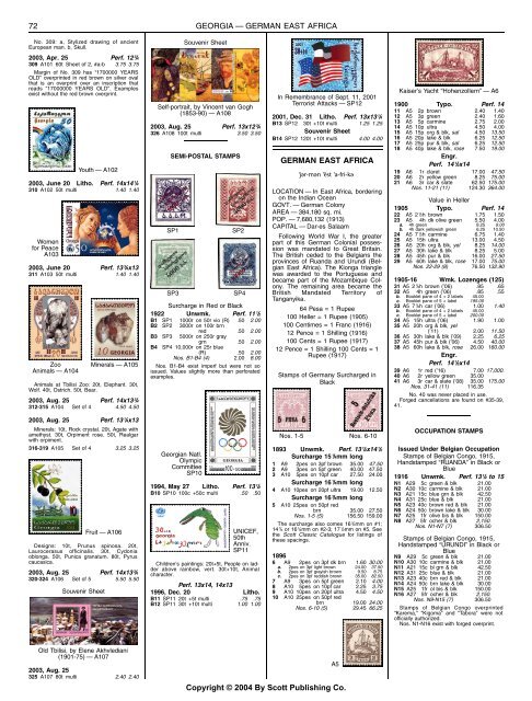 Scott 2005 Postage Stamp Catalogue ~ German East Africa - Brigin.lt