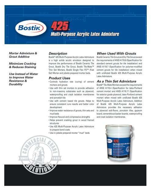 Multi-Purpose Acrylic Latex Admixture - Bostik, Inc