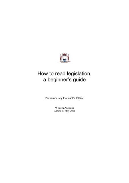 How to read legislation, a beginner's guide - the department