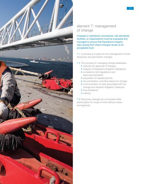 element 7: management of