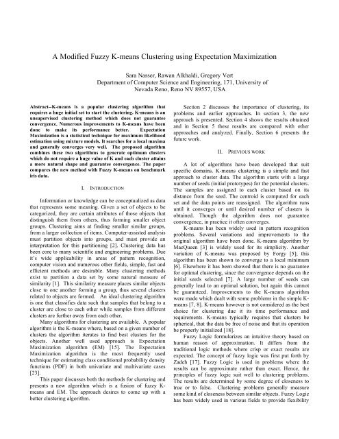 A Modified Fuzzy K Means Clustering Using Expectation Maximization