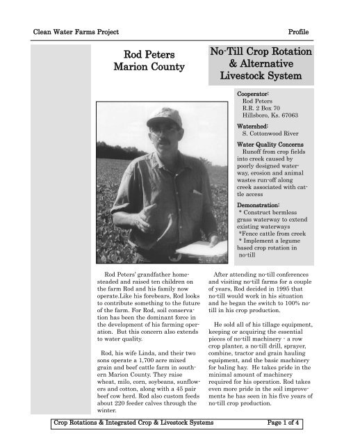 Rod Peters Marion County No-Till Crop Rotation & Alternative ...