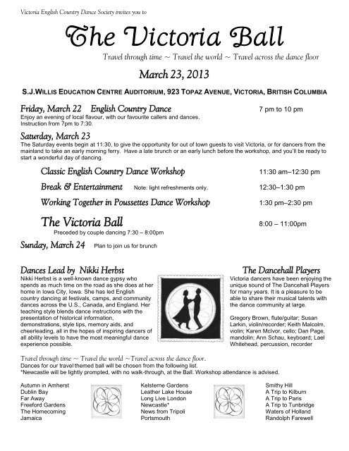 The Victoria Ball - Victoria English Country Dance Society