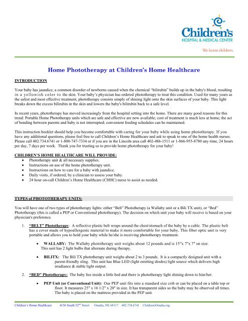 Home Phototherapy at Children's Home Healthcare
