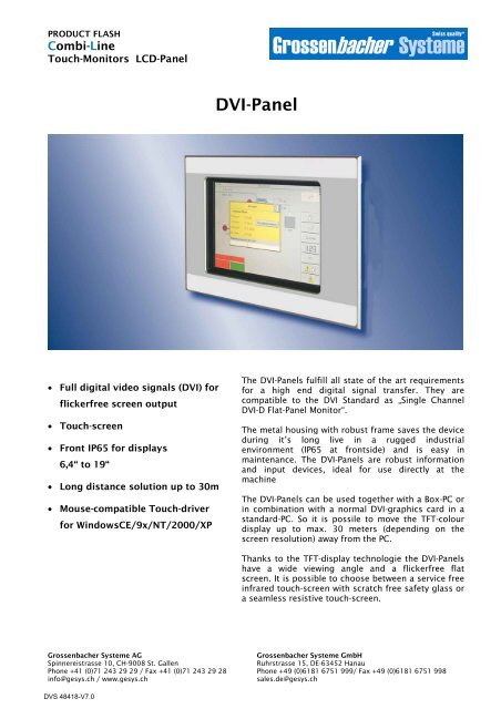 DVI-Panel - Grossenbacher Systeme AG