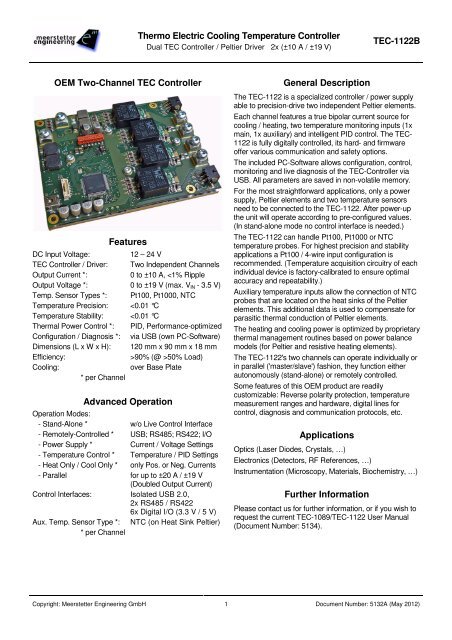 TEC-1122 - Meerstetter Engineering GmbH