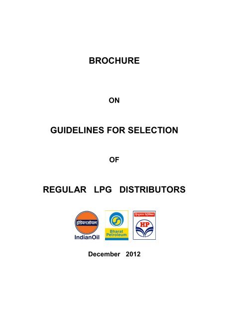 Selection Guidelines for Regular LPG distributorships - Indian Oil ...