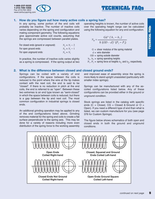 TECHNICAL FAQs - Century Spring Corp.