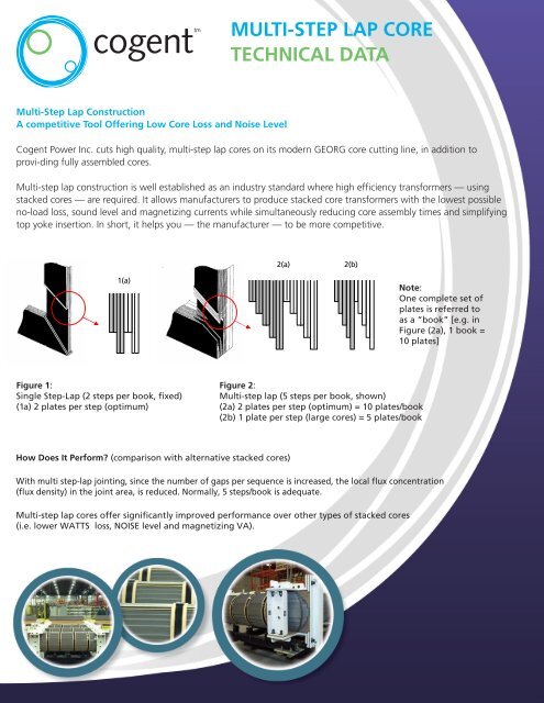 MULTI-STEP LAP CORE TECHNICAL DATA - Cogent Power Inc.
