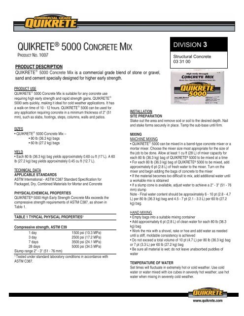 Concrete Topping Mix Ratio Chart - Infoupdate.org