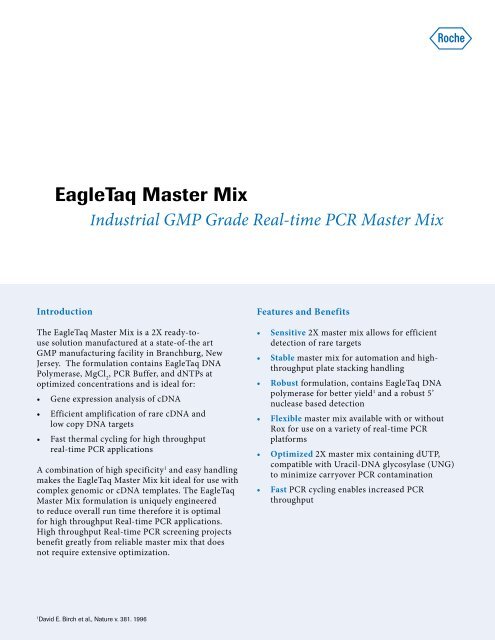 EagleTaq Master Mix - Roche Molecular Diagnostics
