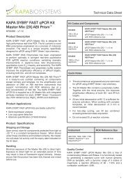 KAPA SYBR® FAST qPCR Kit Master Mix (2X ... - Kapa Biosystems