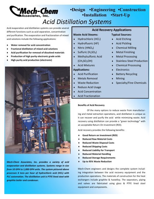 Acid Distillation Systems - ThomasNet