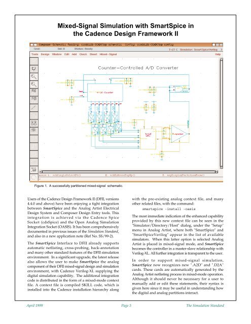Mixed-Signal Simulation with SmartSpice in the Cadence ... - Silvaco