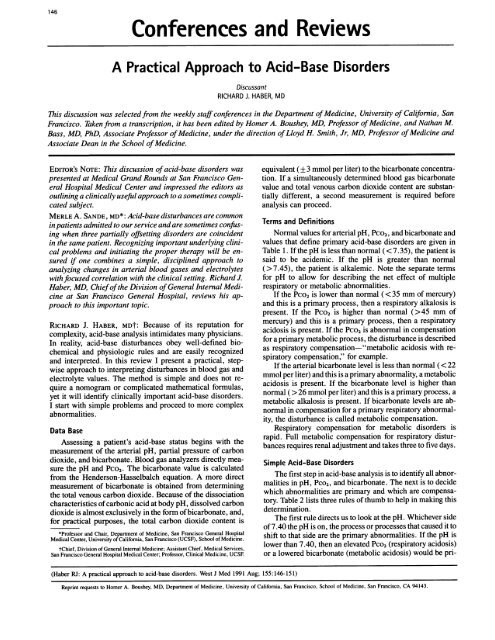 Practical Approach to Acid-Base Disorders - TMedWeb