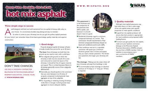 hot mix asphalt - Wisconsin Asphalt Pavement Association