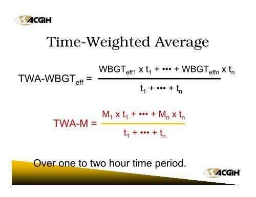 Time-Weighted Average TWA