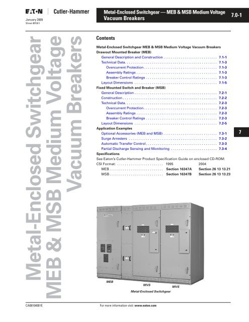 Metal-Enclosed Breaker Switchgear - Medium Volt - INICIO - Falcon ...