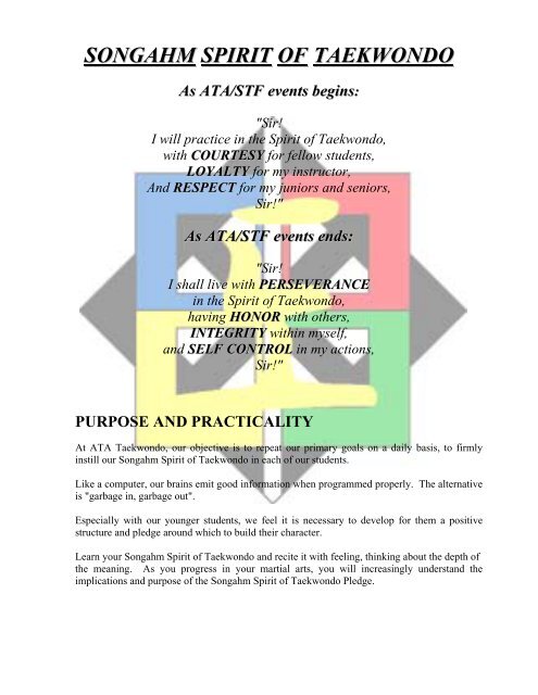 SONGAHM SPIRIT OF TAEKWON