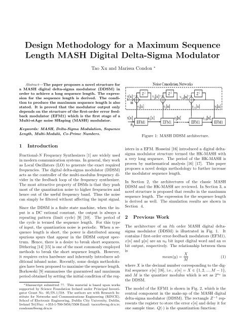 Design Methodology for a Maximum Sequence Length MASH ...