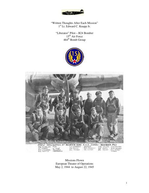 Ed Knapp, Jr Flight Diary