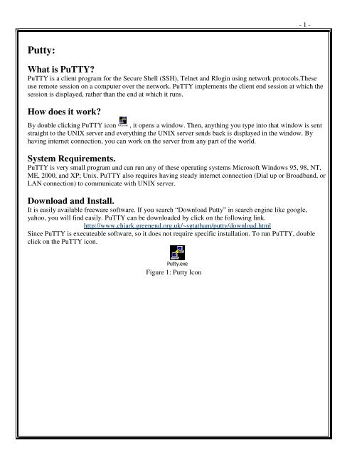 Basic instruction of UNIX using PuTTY - Naresh Karn's Home Page