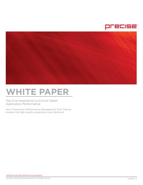 WHITE PAPER - Precise Software